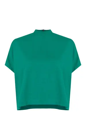 LENNY NIEMEYER Mock-neck Cropped T-shirt - Green
