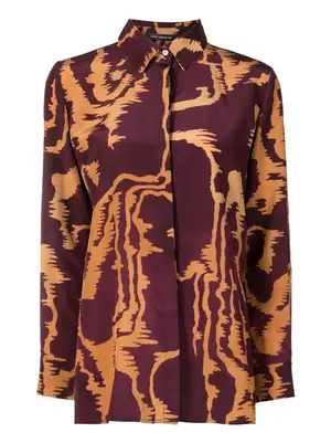 LENNY NIEMEYER Abstract-print Silk Shirt - Purple