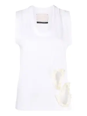 CALCATERRA Cut-out Cotton Vest - White