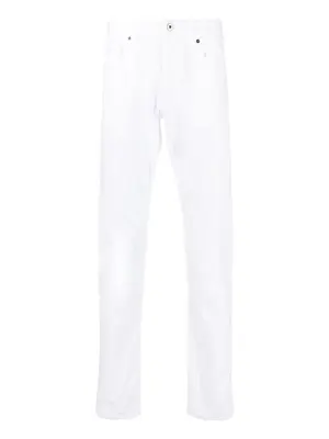 14BROS Logo-patch Straight-leg Jeans - White