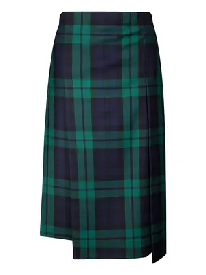 SETCHU Setchu Tartan Wool Midi Skirt