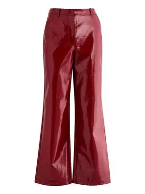 KITRI Lucienne Vinyl Trousers - Red