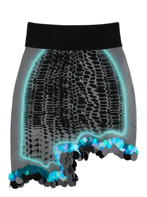 Ph5 PH5 Casey Embellished Knitted Mini Skirt Black