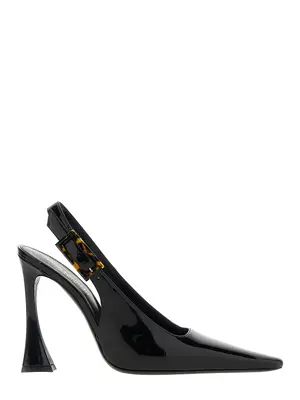 Saint Laurent Dune Leather Slingback Pumps - Black