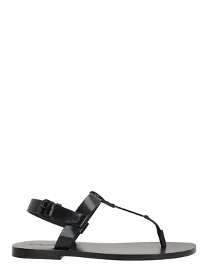 Saint Laurent Cassandre 05 Flat Sandals - Black