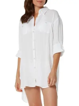Helen Jon Camp Shirt Cover-up - White