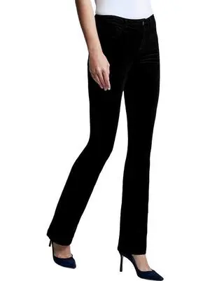 L'Agence Stevie High-waist Velvet Pants - Noir