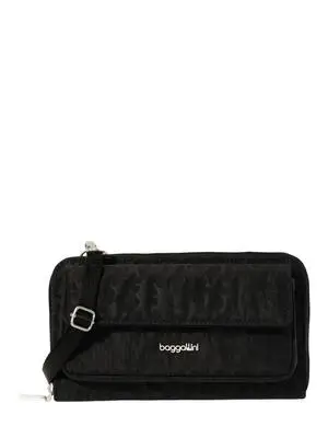BAGGALLINI Rfid Phone Wallet Crossbody Bag - Black Cheetah Emboss