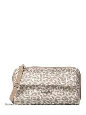 BAGGALLINI Rfid Phone Wallet Crossbody Bag - Mocha Cheetah Print