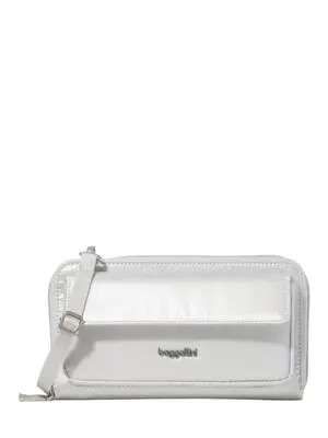 BAGGALLINI BAGGALLINI Rfid Phone Wallet Crossbody Bag Silver Metallic