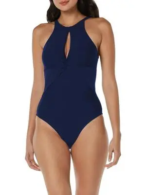 Helen Jon High Neck One-piece - Navy