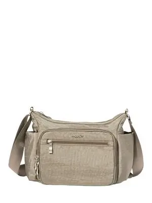 BAGGALLINI Crosstown Hobo Crossbody Bag Sterling Shimmer