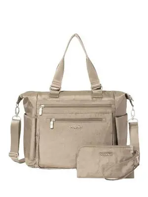 BAGGALLINI Trifecta Convertible Backpack With Rfid Wristlet - Sterling Shimmer