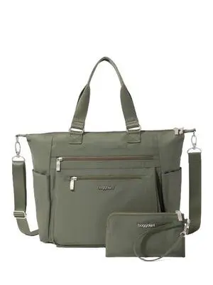 BAGGALLINI Convertible Backpack With RFID Wristlet Thyme