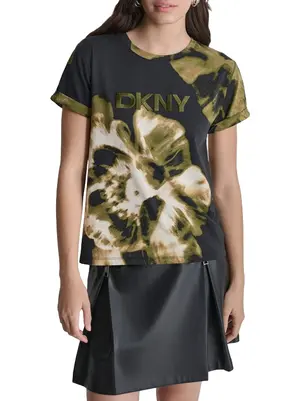 Dkny Logo Graphic T-shirt - Exploded Photo Floral