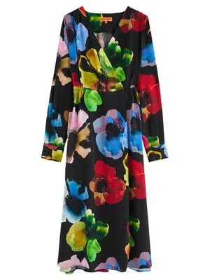 Stine Goya Floral-print Wrap-effect Midi Dress - Multicoloured 1