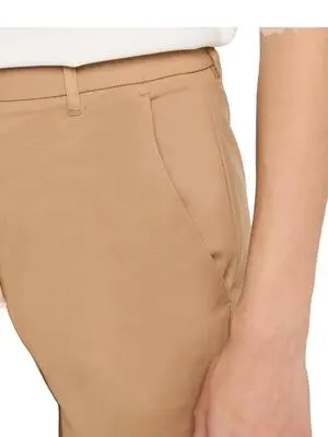 Emporio Armani Cotton Blend Flare Trousers - Camel