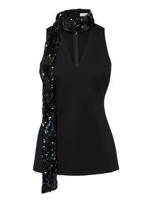 Dorothee Schumacher Emotional Essence Sequined Scarf Top - Black