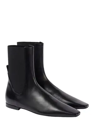 TOTEME Leather Chelsea Boots - Black