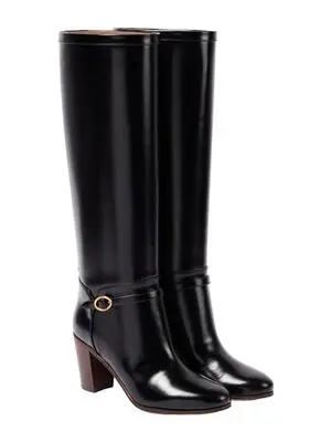 Valentino Garavani Pattie 75 Leather Knee-high Boots - Black