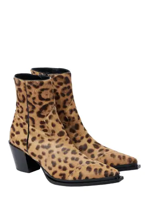 JIMMY CHOO Cece 60 Leopard-print Ankle Boots - Brown