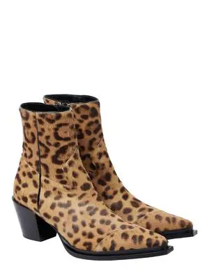 JIMMY CHOO Cece 60 Leopard-print Ankle Boots - Brown
