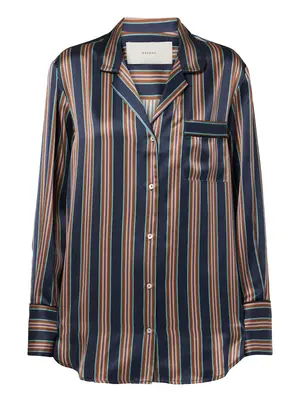 Asceno Paris Silk Charmeuse Shirt - Blue