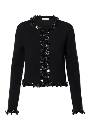 Tory Burch Kendra Sequined Cardigan - Black