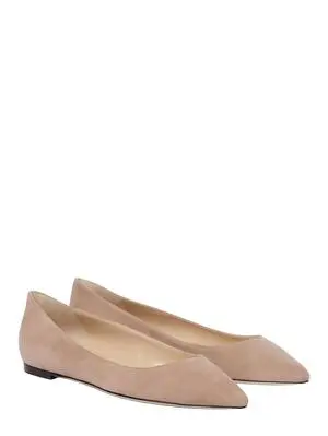 JIMMY CHOO Romy Suede Ballet Flats - Pink