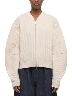 Helmut Lang Apex Full Zip Cardigan - Ivory