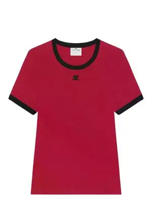 COURREGES Appliqué Logo T-shirt - Red