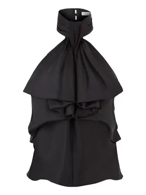 Nina Ricci Ruffled Halterneck Top - Black