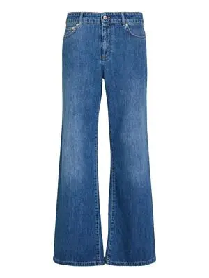 Moschino High-rise Wide-leg Jeans - Mid Denim