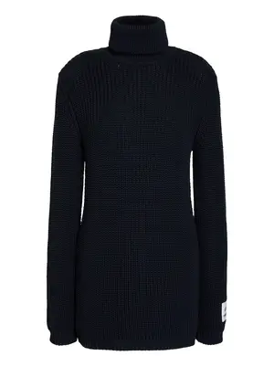 Moschino Ribbed Cotton Turtleneck Sweater - Navy