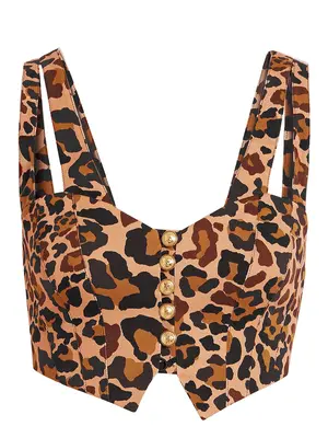 Dundas Cropped Leopard-print Top - Animal Print