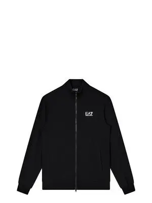 Emporio Armani Ea7 Core Identity Cotton Zip-up Sweatshirt - Black