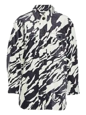 Isabel Marant Long Sleeve Zebra Print Shirt - Black