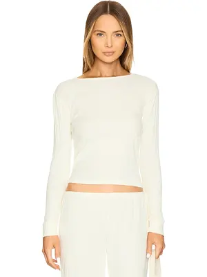 Donni. Pointelle Long Sleeve - Creme