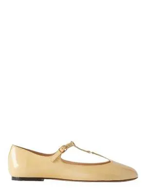 Chloé Marcie Patent-leather Ballet Flats - Yellow