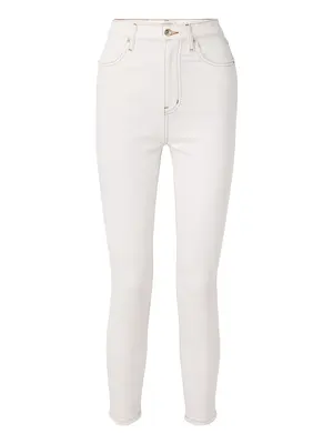 FRAME Carolina Herrera The Taper High-rise Skinny Jeans - White