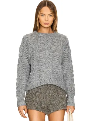 Astr The Label Lisabeth Pullover Sweater - Grey
