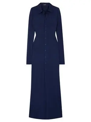Balenciaga Stretch-jersey Maxi Shirt Dress - Blue