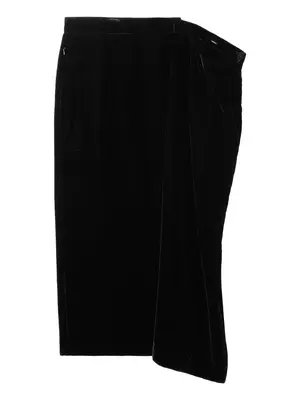 Marie Adam-Leenaerdt Asymmetric Velvet Maxi Skirt - Black