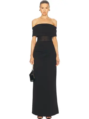 SEROYA Isabel Gown Dress - Black