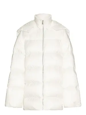 Rick Owens X Moncler Hooded Cyclopic Coat - Milk