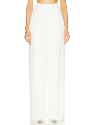 Oscar De La Renta Wide Leg Fringe Pant - Ivory