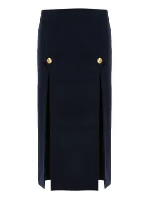 Chloé Side-slits Midi Skirt - Blue