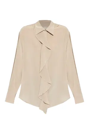 VICTORIA BECKHAM Victoria Beckham Silk Button-Down Shirt With Ruffle Detail