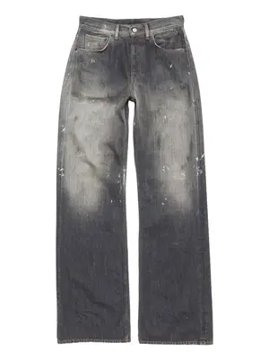 Acne Studios Faded Wide Leg Jeans - Black