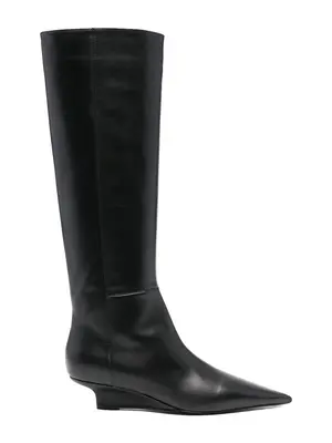 TOTÊME 40mm Leather Knee Boots - Black